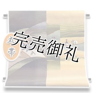 手縫い仕立て付き 牛首紬 「市川純一郎」作 白山工房謹製 金彩銀 手縫い仕立て付き 牛首紬 「市川純一郎」作 白山工房謹製 金彩銀